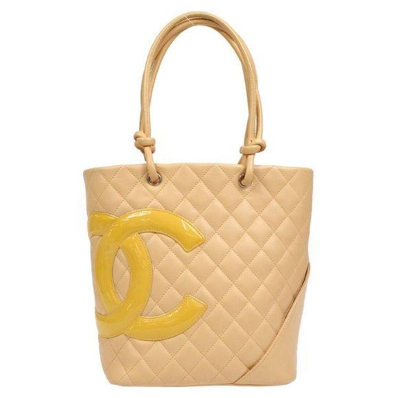CHANEL | Bags | Chanelquiltedcambon Ligne Cc Hand Tote Bag Beige ...